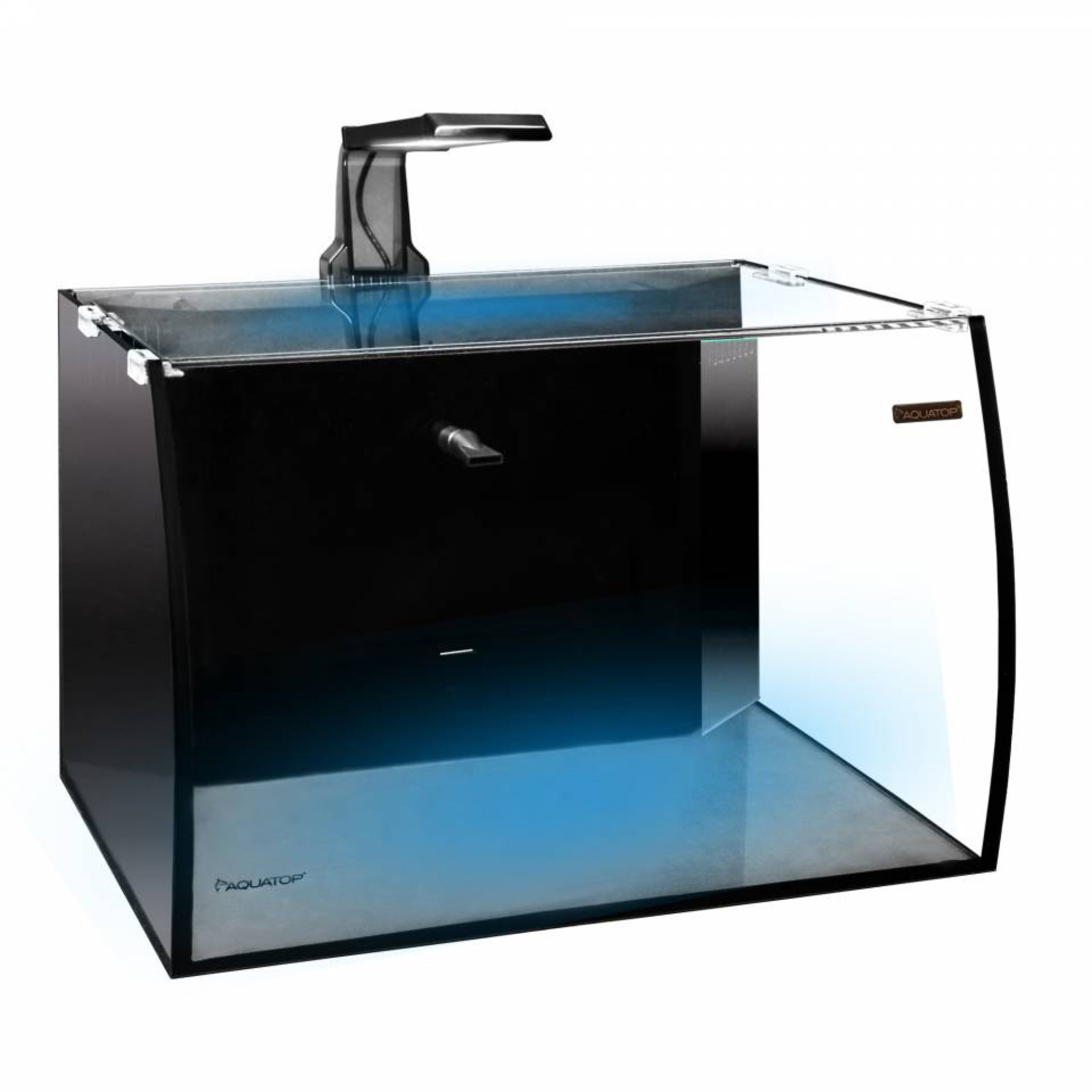 AQUATOP - 8 Gallon Vertical Bowfront Desktop Glass tank with Integrated ...